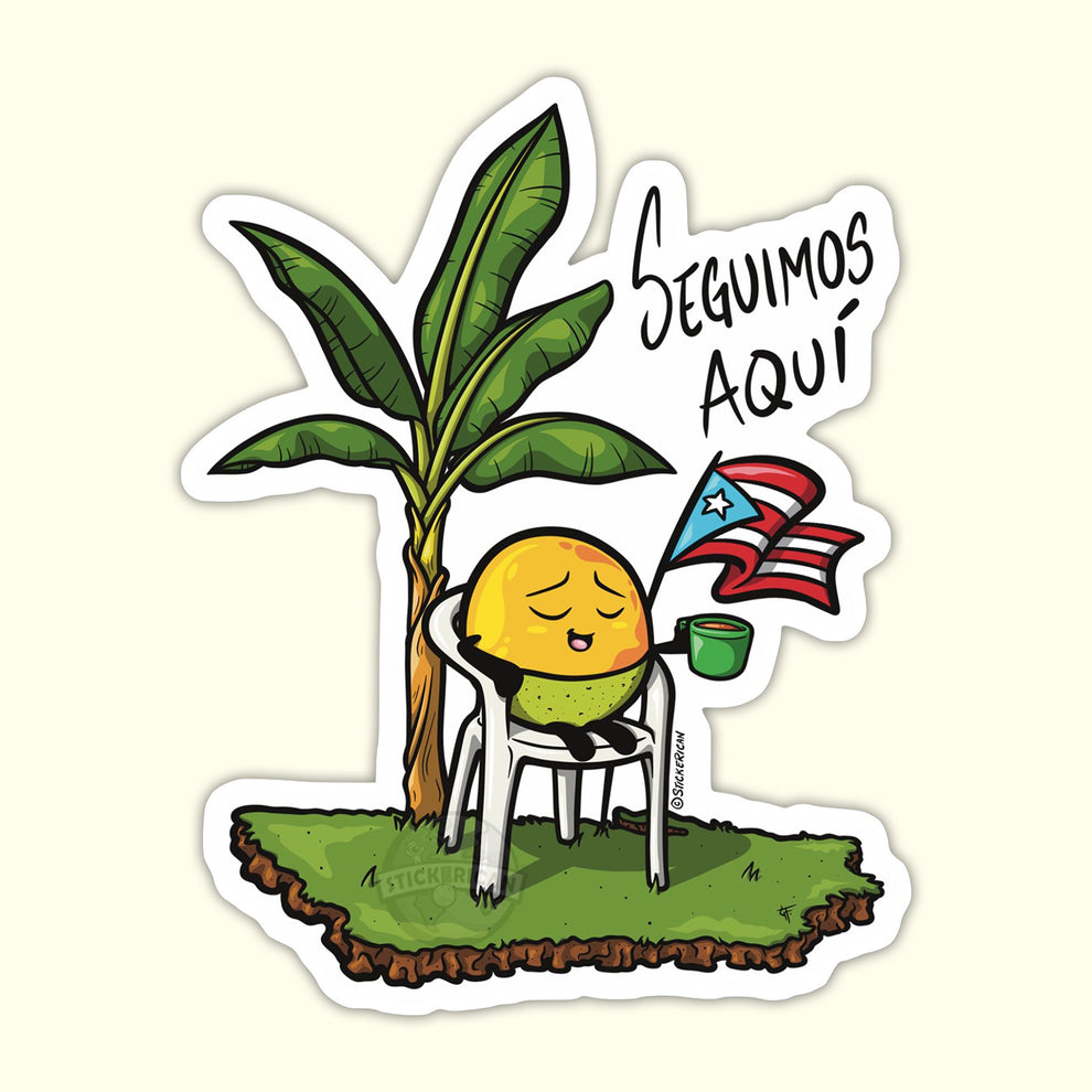 Queni en la Silla del Patio – Stickerican®