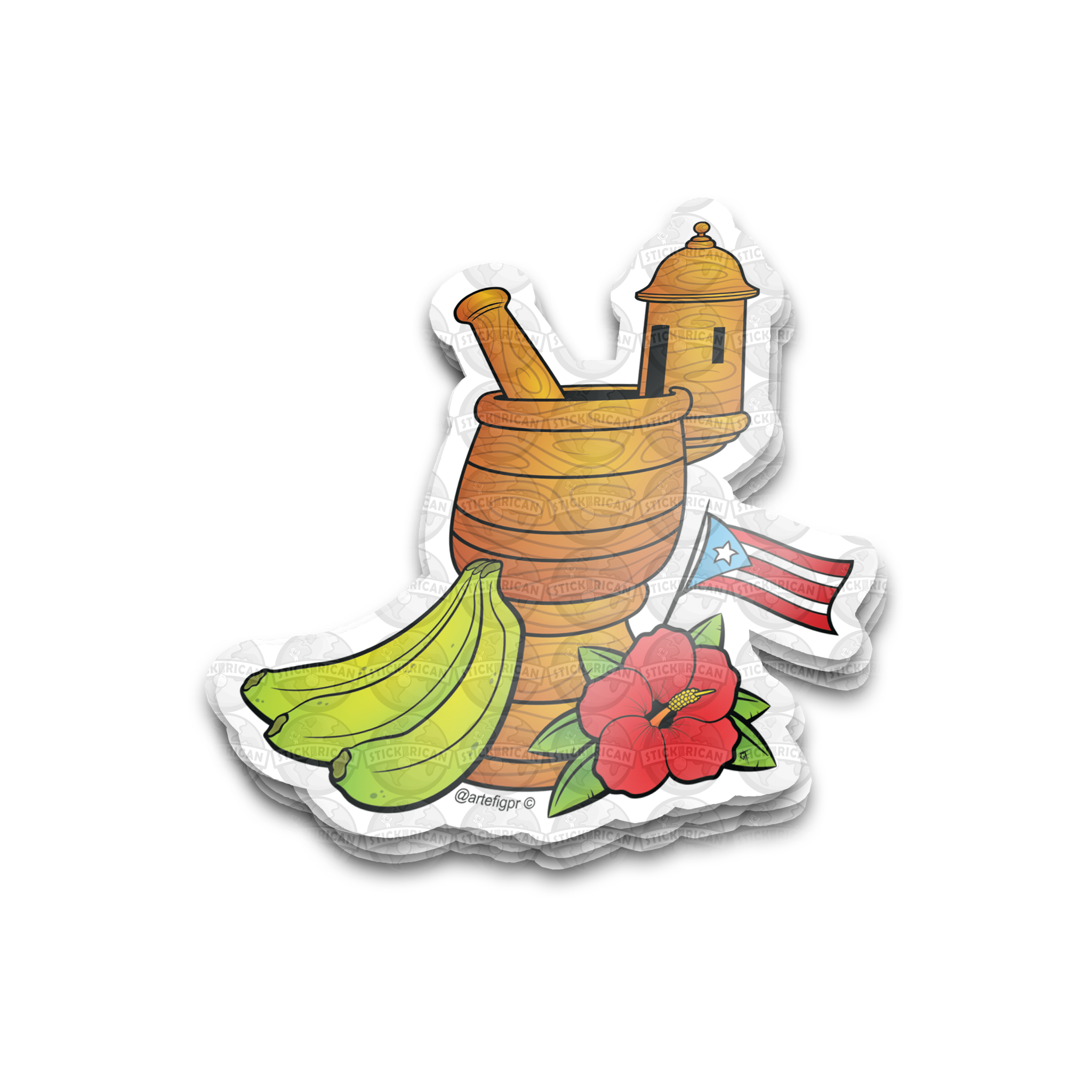 “Pilón Boricua” - Original Sticker – Stickerican®